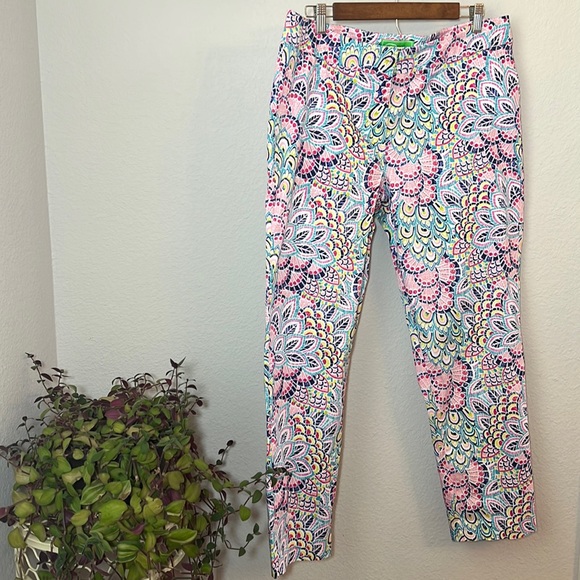 Pappagallo | Pants & Jumpsuits | Pappagallo Aloha Pink Blue Abstract ...